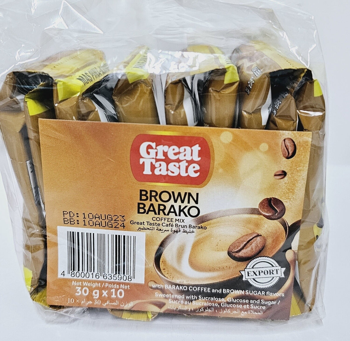 Great Taste - Brown Barako Coffee (10 Packets) 30g – Fresh Food Market ...