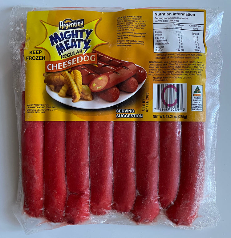 Argentina - Mighty Meaty Regular Cheesedog 375g – Fresh Food Market ...