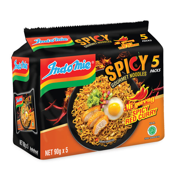 IndoMie - Mi Goreng Spicy Red Curry Gourmet Noodles 90g x 5 – Fresh ...