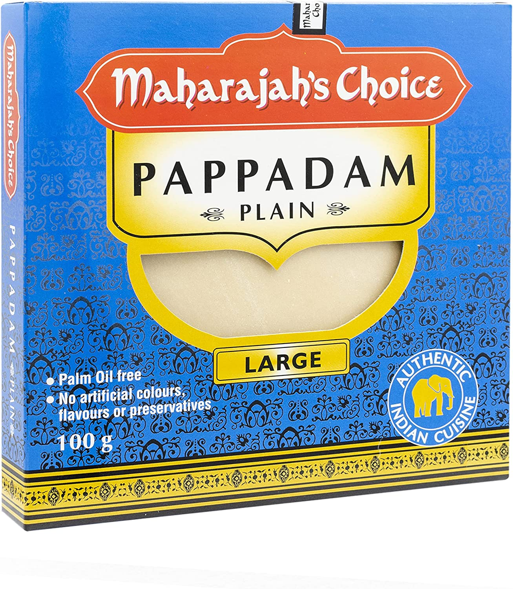 Maharajah’s Choice - Large Pappadam - Plain (Mild) 100g – Fresh Food ...