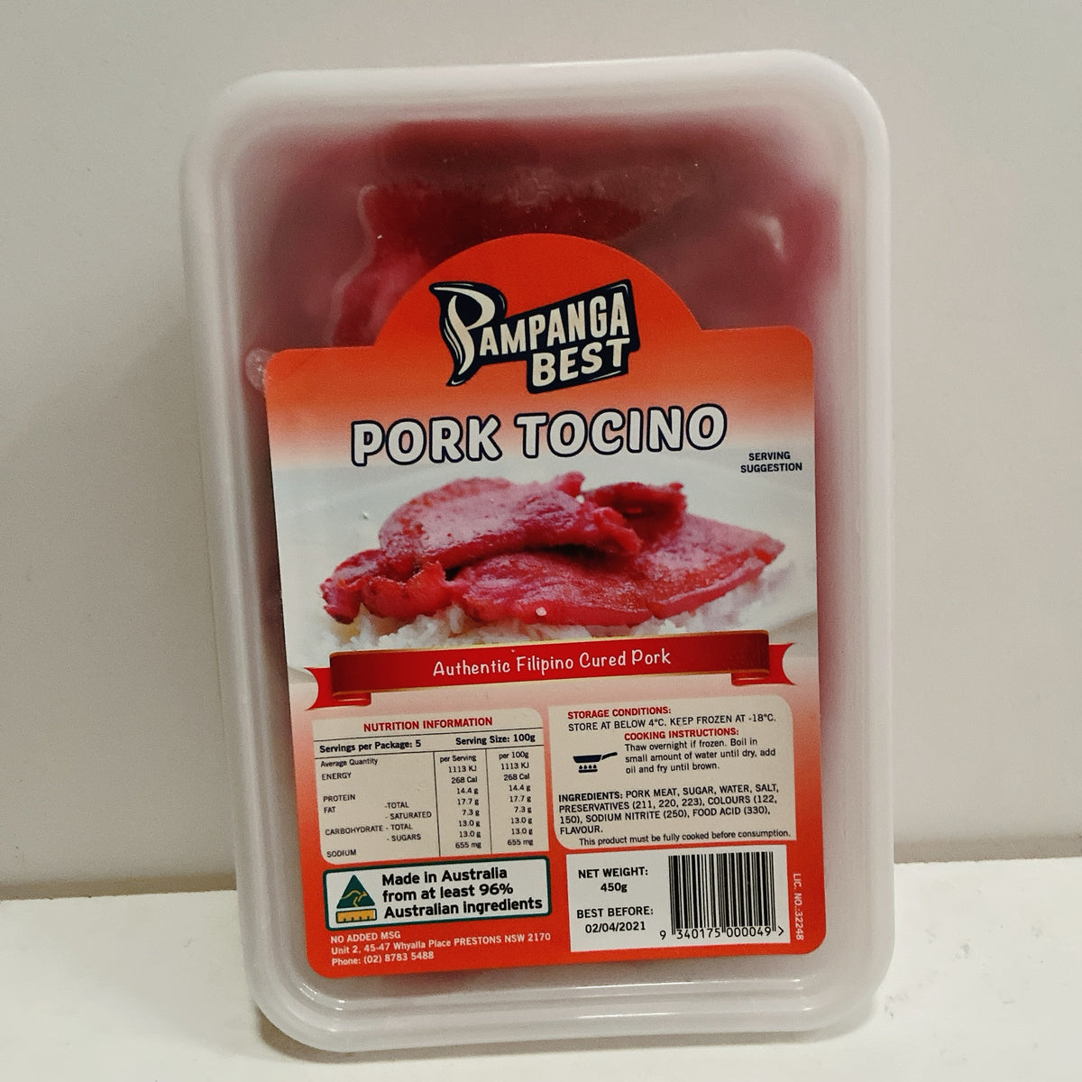 Pampanga Best Pork Tocino 480g - Pampanga – Fresh Food Market - Rooty Hill